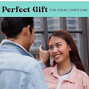 SHOP LC DELIVERING JOY Costume Jewelry Set Blue Faux Leather Choker Necklace for Women Cuff Bracelet Cord Spiral Stainless Steel Adjustable Lobster Claw Tribal 7" 16" Birthday Gifts for Women