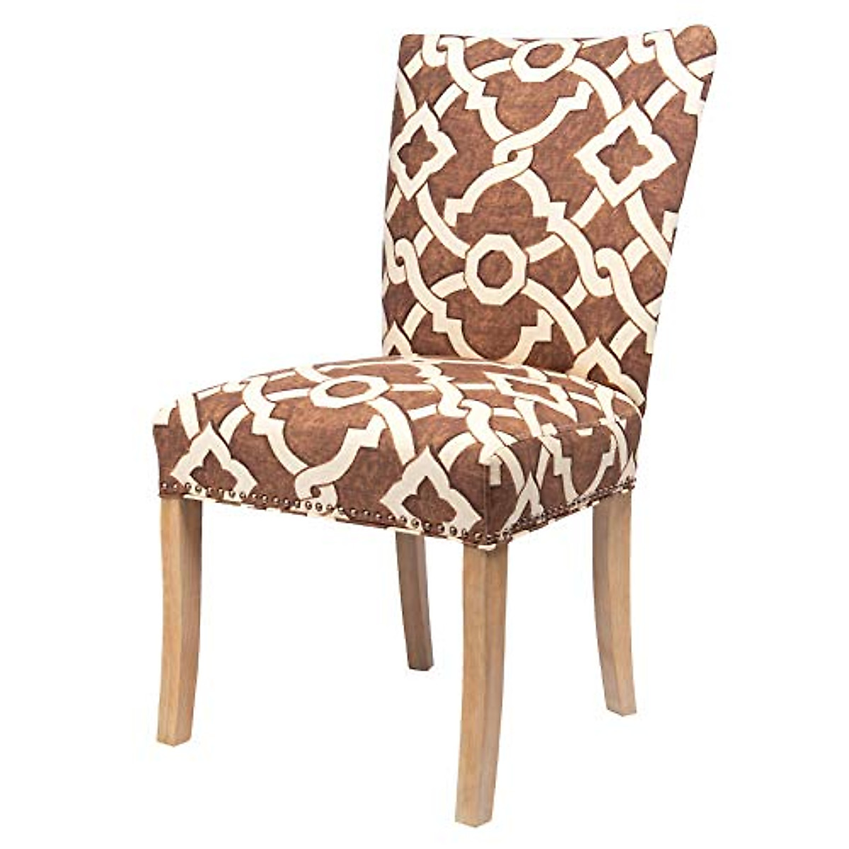 Sole Designs Julia Collection Modern Contemporary Upholstered Dining Chair with Fan Back Design and Nailhead Accents, Darjeeling