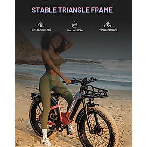 FD FREEDARE Eden Electric Bike Adults GPS Smart App Control 750W BAFANG Motor 48V 20Ah Samsung Battery Fat Tire Ebike,Torque Sensor Electric Bicycle,90Miles Range,28MPH Max Speed UL Certificate