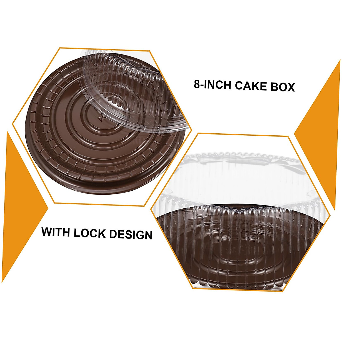 BRIGHTFUFU Plastic Cake Boxes 8 Inches Pastel Round Single Cupcake Cases Disposable Material 20 Pieces Color