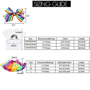traderplus Rainbow T-Shirt and Ballet Tutu Skirt with Hair Bows Set for Baby Girls (4-6 Years)
