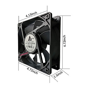 Delta 120mm High CFM Fan AFB1224SHE 24V DC 120mm 3Pin 2 Wire PC Computer CPU Case Exhaust Muffin Fan with Metal Finger Guard Grill 3700RPM