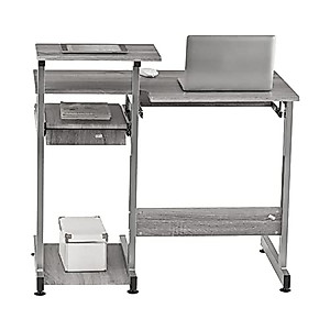 Techni Mobili Complete Computer Workstation Desk, Gray, 37.75" W x 22" D x 35" H