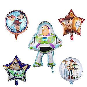 5PCS Story Balloon Party Supplies 30" Foil Balloons for Kids Baby Shower Birthday Party Decorations