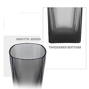 Top-spring 12 Oz Reusable Plastic Water Tumblers, Stackable Shatterproof Clear Drinking Glasses, BPA Free, Set of 6 (12 Oz, Gray)