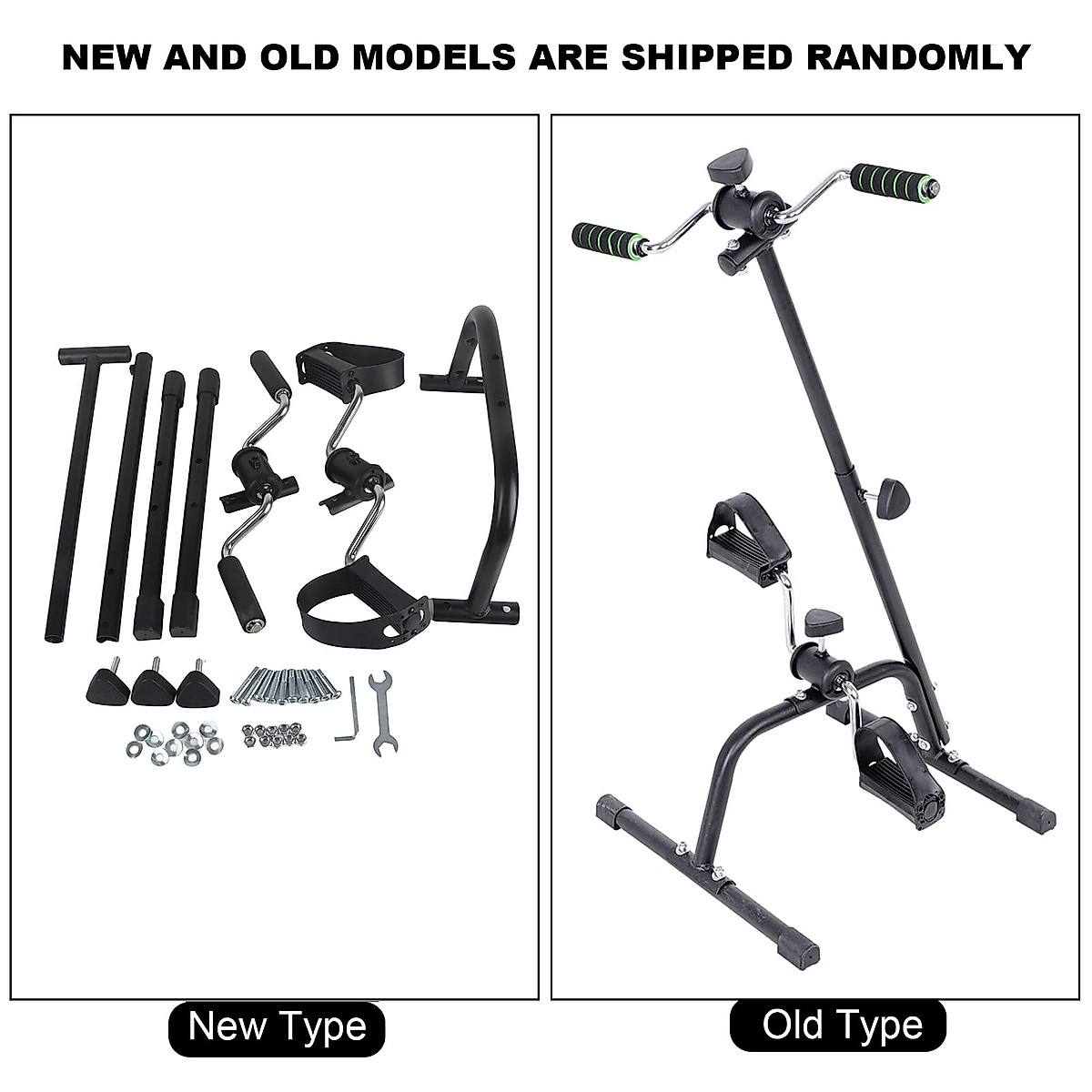 Compact Exercise Bike, Pedal Exerciser Bike Hand Arm Leg and Knee Peddler Adjustable Fitness Equipment for Seniors Elderly Home Pedal Exercise Bike for Total Body