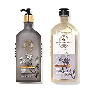 Bath & Body Works Aromatherapy Sleep Black Chamomile Body Wash + Foam Bath & Body Lotion Set