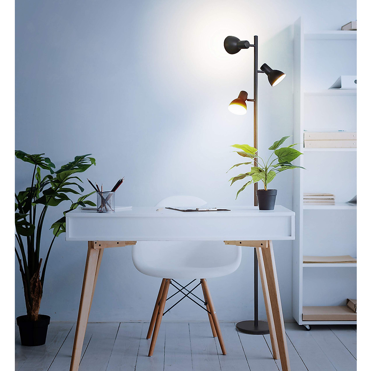 Brightech Ethan Floor Lamp, Dimmable Standing Lamp for Bedroom Reading, Great Living Room Décor, Modern LED Lamp for Living Rooms, Tall Tree Lamp for Offices - Black