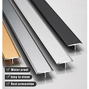 Transition Strip T-Mold Threshold Transition Strip,Vinyl Floor to Laminate Edge Trim,for Tile and Wood Joint Cover,Smooth Transitions(Color:Gray)