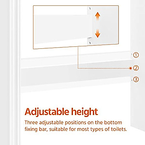 Yaheetech Over The Toilet Storage with 4 Open Storage Compartments and 2 Doors Cabinet, Freestanding Toilet Organizer for Bathroom, D8xW24xH67.5 in