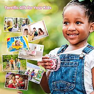 Ourlife Waterproof Camera for Kids, 1080P HD Kids Digital Action Camera Underwater Camera with 8GB SD Card, Birthday Gift Toys for Girls Age 3-14