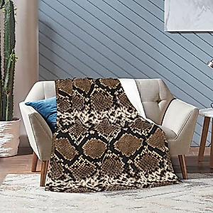 Snake Skin Blanket Air Conditioning Blanket Blanket Soft, Cool Throw Blanket Flannel Animal Blanket(80"x60")