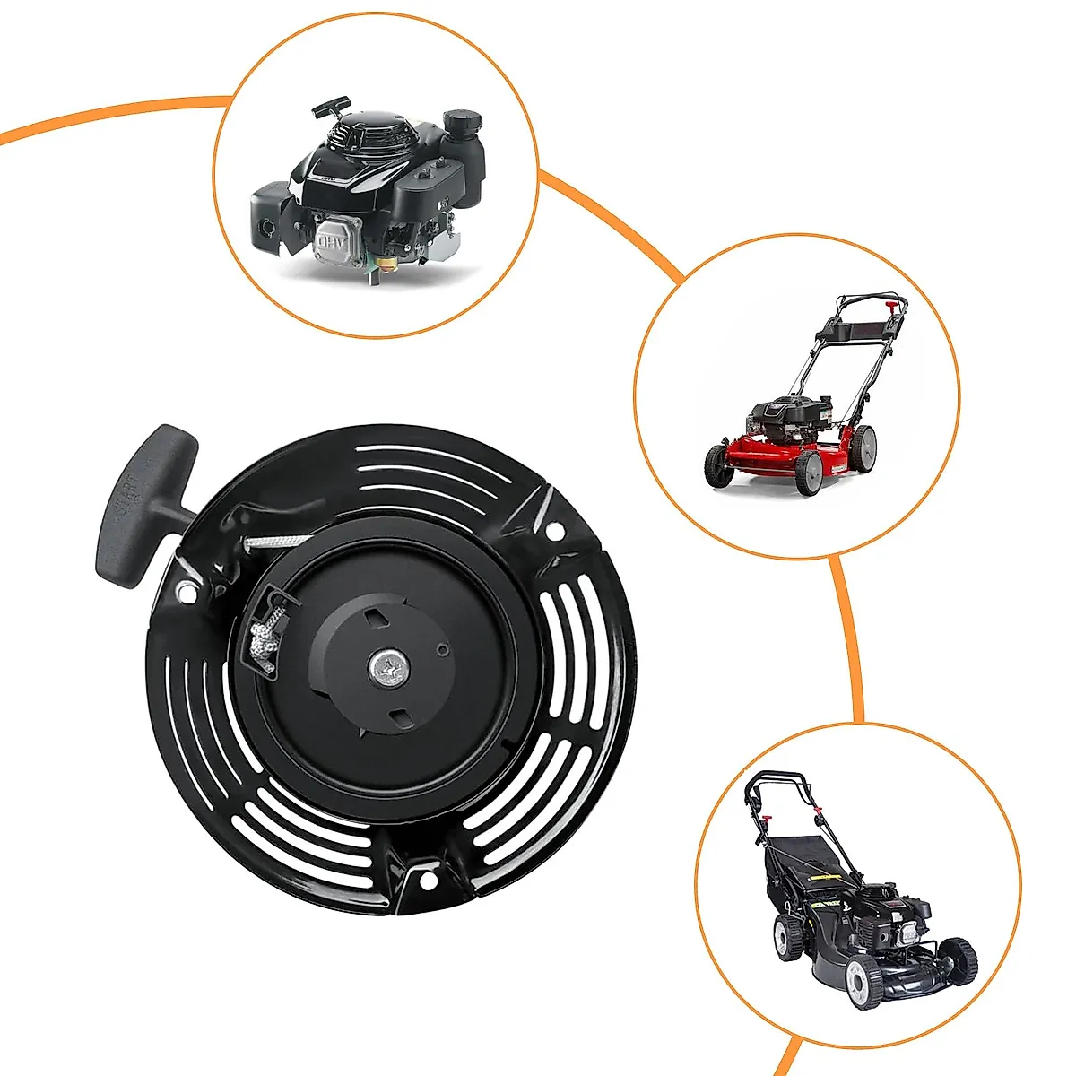 Strongthium GXV160 GXV140 Pull Start Assembly for HR216 HRA216 HRC216 28400-Z1V-802ZA 28400-Z1V-802ZB 28400-ZE7-003ZA Honda Pull Cords