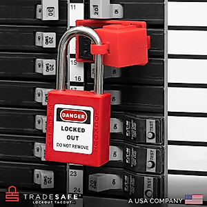 TRADESAFE Lockout Tagout Lock Sets, 10 Red Keyed Alike Safety Padlocks, 2 Keys Per Lock, OSHA Compliant Loto Locks, for Lock Out Tag Out Stations - Premium Grade