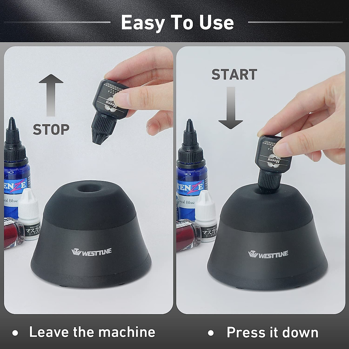 WEST TUNE 4000rpm Mini Vortex Mixer Lab Paint Shaker,Scientific Vortex Shaker with Touch Function for Eyelash Sharker Glue Adhesives Gel Polish and Test Tubes Vortex Mixing,Black