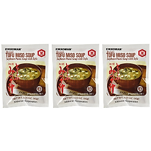 Kikkoman Instant Tofu Miso Soup (Soybean Paste Soup with Tofu) -(9 Pockets in 3 Packs) (3.15 Oz)