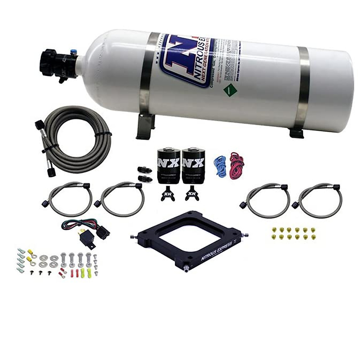 Nitrous Express - 4500 Assassin Plate Stage 6 Nitrous Kit (50-300HP) w/15lb Bottle (67070-15)