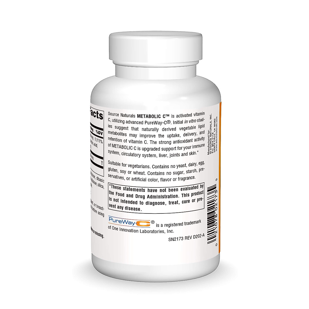 Source Naturals Metabolic C, 1000mg Vitamin C - 100 Tablets