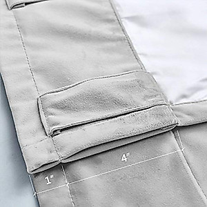 cololeaf Living Room Blackout Velvet Curtains, Back Tab/Rod Pocket Blackout Lined Curtains Room Darkening Thermal Insulated Curtains for Living Room,Silver Grey 120W x 96L Inch (1 Panel)