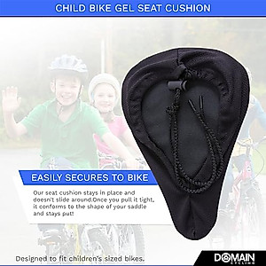 Domain Cycling - Kids Bike Seat Cover with Gel (9" x 6") - Cushion for Kids Bike Seat - Comfort to Small Bike Saddle of Childs Outdoor, Mountain, BMX, and Road Bikes (Green)