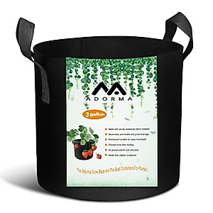 ADORMA 12 Packs 3 Gallon Grow Bags, Heavy Duty 300G Thickened Nonwoven Fabric Plant Pots with Handles