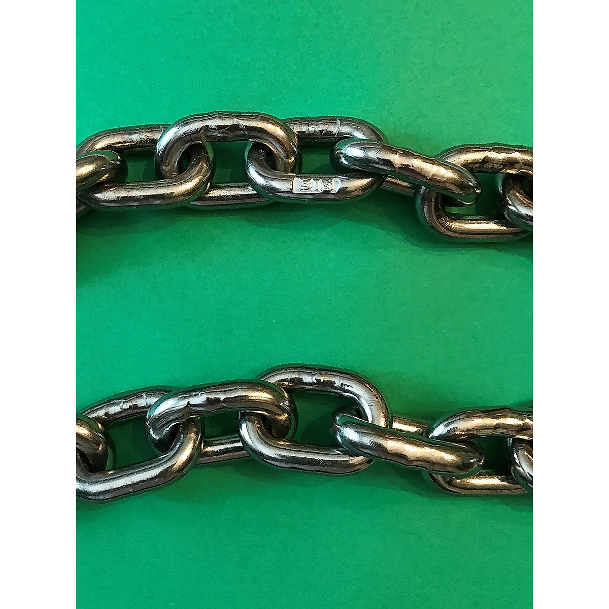 US STAINLESS Stainless Steel 316 Anchor Chain 1/4" (6.3mm) by 6' with shackles