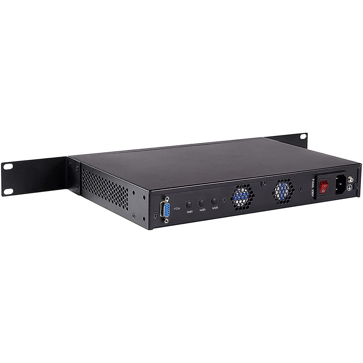 Partaker Firewall, OPNsense, VPN, Network Security Micro Appliance, Router PC, Intel Atom D525, 6 x Intel Gigabit LAN, COM, VGA, Fan, R3, 4G RAM, 64G SSD
