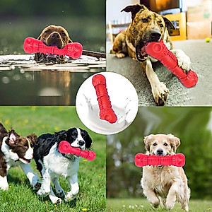 Dog Squeaky Toys Almost Indestructible,bfuee Dog Chew Toys for Aggressive Chewers, Toughest Natural Rubber,Pet Chew Toys for Medium and Large Breed,Bone Shape