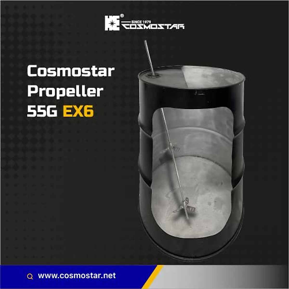 Cosmostar Stainless Steel Mixing Expandable Blade 55 Gallon Paint Mixer Stirring Propeller Tools for Paint Epoxy, Resin, Silicone Stirrer Paddle with ⌀0.47” Shaft Rod