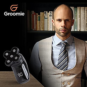 GROOMIE BaldiePro - Cordless Head Shavers for Bald Men - Comfort Head Shaver - Bald Head Care for Men - Easy Use Palm Shaver for a Smooth Bald Shave - Ergonomic Shavers for Bald heads - Balding Shaver