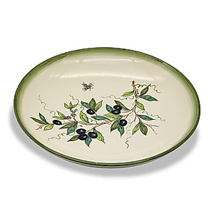 X Large Ceramic Bowl for Kitchen - Italian dinnerware pasta bowl - Platter serving tray - Hand painted Tuscan pottery bowls - Made in Italy plates set - Ceramics salad tuscan soul pottery