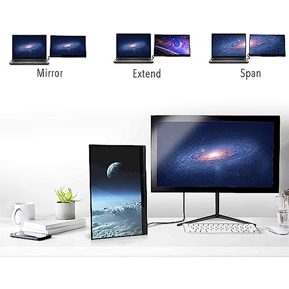 SideTrak Solo Pro Portable Monitor 15.8” FHD 1080P LED Anti-Glare IPS Screen | Works with Mac, PC, Chrome, PS4, Xbox & Switch | Powered by USB or Mini HDMI | Built-in DisplayPort, Speakers & HDR