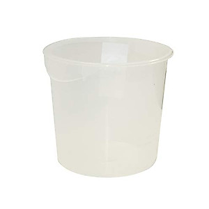 Rubbermaid Commercial Products Plastic Round Food Storage Container for Kitchen/Food Prep/Storing, 18 Quart, Clear, Container Only (FG572724CLR)