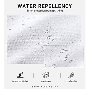 Syntus 2 Pack Adjustable Bib Apron Waterdrop Resistant with 2 Pockets Cooking Kitchen Aprons for BBQ Drawing, Women Men Chef, White