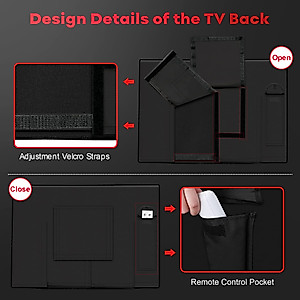 Zettum Outdoor TV Cover - 600D Weatherproof & Waterproof for 28 to 32 Inch TV, Heavy Duty Enclosure Protector (30"L x 6"D x 20"H)