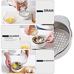 Stainless Steel Food Can Strainer Sieve Tuna Press Lid Oil Drainer Remover, Unique No-Mess Dishwasher Safe Design