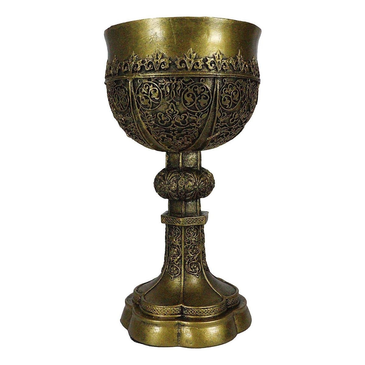 Ebros Decorative Merlin's Holy Grail The Golden Cup Of Life Decorative Chalice Ceremonial Cup Arthurian Legends Medieval Accent Decor