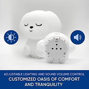 Mindfulness 'Breathing Puppy' | 4-7-8 Guided Visual Meditation Breathing Light | 3 in 1 Device with Night Light & Noise Machine for ADHD Anxiety Stress Relief Sleep - Gift for Kids Adult Women Men