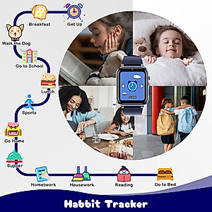 Spodus Kids Smart Watch Boys Smart Watch for Kids with 26 Games Calculator Watch for Boys Ages 3-12 Learning Card Audio Book Music Player Video Camera Watch Birthday Gift Toys for Boys