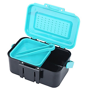 Fishing Bait Case, Plastic Fishing Bait Holder Box Worm Lure Storage Case with Clip Perfect for Fishing