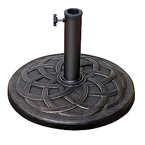 COBANA 23lb Patio Umbrella Base, Heavy Duty Round Outdoor Market Umbrella Stand Weight, Bronze