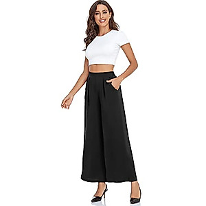 Arolina Women High Waist Wide Leg Long Pants Loose Fit Casual Palazzo Lounge Pants with Pockets