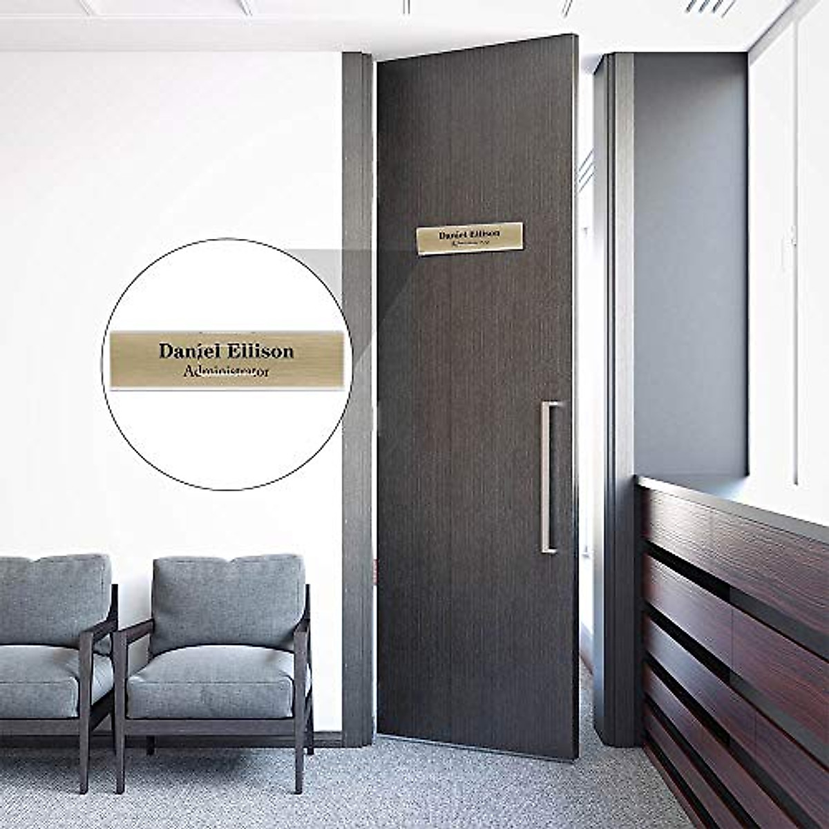 NIUBEE 12 Pack Acrylic Wall Name Plate Holder 2x8 Inch,Clear Plastic Sign Holder Horizontal with Double Sided Tape,Door Name Plates Set Small License Plates Frame for Office Home Classroom Teacher