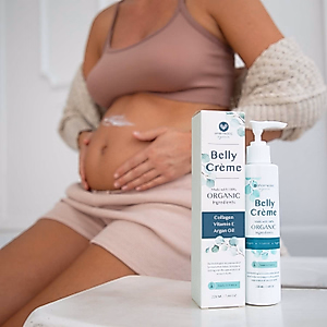 Pharmedoc Maternity Stretch Mark Cream, Pregnancy Must Haves, Belly Butter, Pregnancy Safe, Tummy Butter Stretch Marks Remover, Body Oil Body Butter Scar Cream, Mom To Be Gift, 100% Organic (7.44oz)