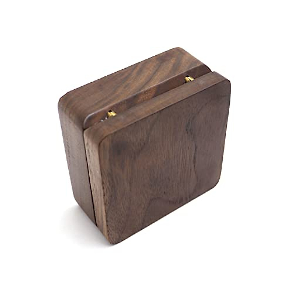 DSHOM Natural Walnut Wooden Necklace Gift Box Pendant Storage Case Jewelry Display Box for Anniversary Propose Christmas