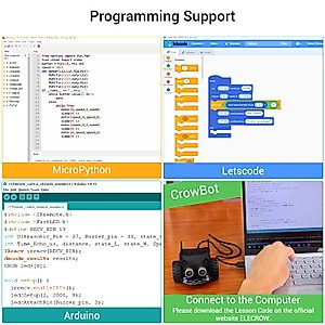 ELECROW STEM Projects Toys for Kids Ages 6+, Coding Robot Kit for Teens Learning Programming, Bulid Robot Toy Car, Electronics & Science Education Toys for Boys and Girls, MicroPython Program