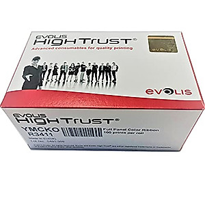R3411 YMCKO Color Ribbon For Evolis Tattoo Card Printer 100 Prints