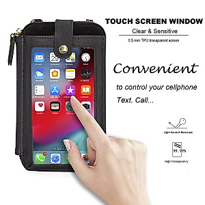 Womens Crossbody Bag Touch Screen Lightweight Small Cellphone Shoulder Purse Card Wallet Handbag