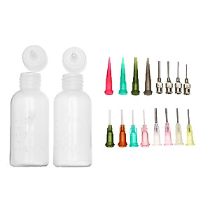 2Pcs Jagua Henna Temporary Tattoo Kit Applicator Bottles with 16 Tips Needles for Henna Tattoo Cone Tattoo Bottle Kits - Qty 2 & 16 Tips