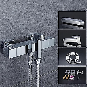 MINJING Thermostatic Mixer Bidet Shower Bathroom Shower Bidet Taps Spray Toilet Cleaning Faucet Toilet Bidet Sprayer Gun Bathroom Sprayer Toilet Bidet Shower Head